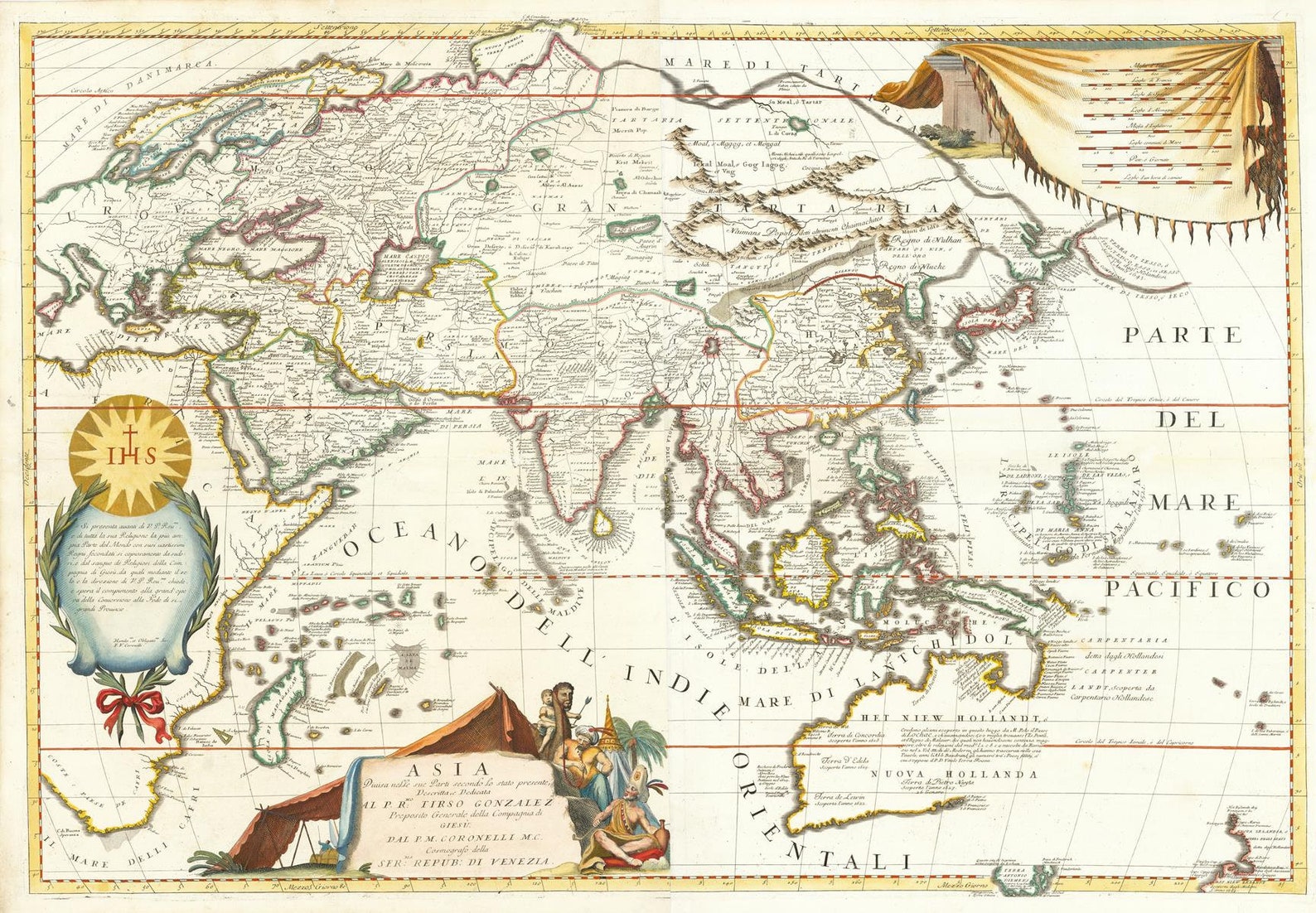 Ancient Asia Map Print: 1690 Coronelli Reproduction - Etsy