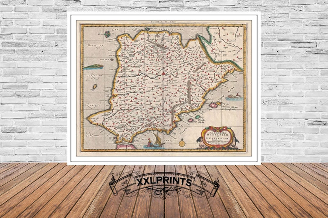 Antique Map Print: Spain & Portugal, 1730, Fine Art Reproduction - Etsy