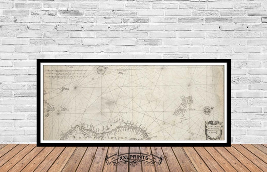 Ancient Map of Norway, 1641, Very Rare Map, Antique, Fine Reproduction ...