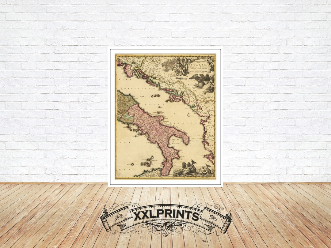 Antique Map of Calabria Italy, 1700 - Fine Art Print - Etsy