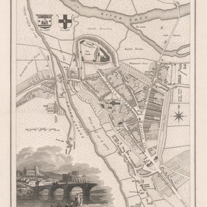 Carlisle Map Print: 1805 Antique City Plan, United Kingdom - Etsy