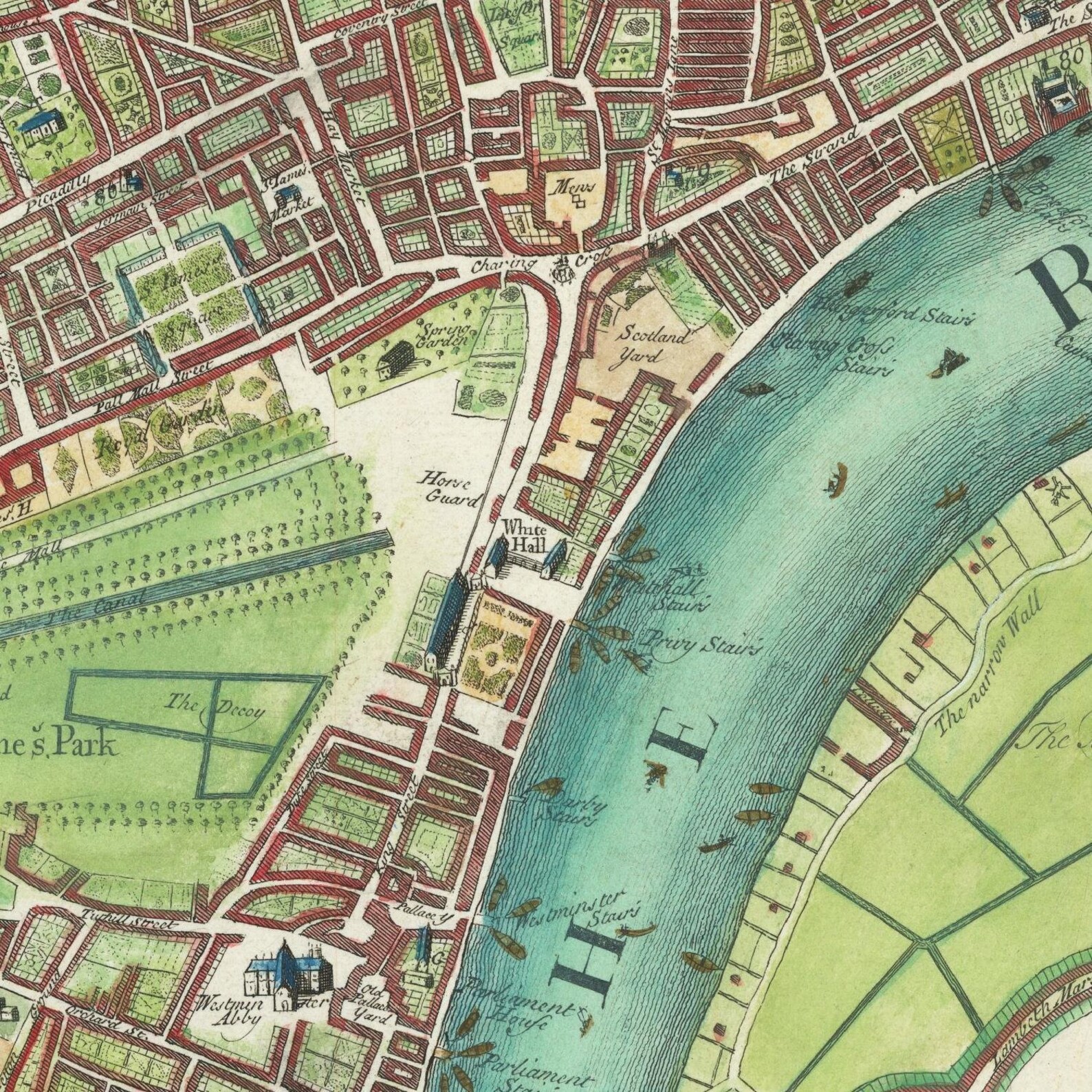 Antique Map of London 1721 Very Rare Fine Reproduction | Etsy