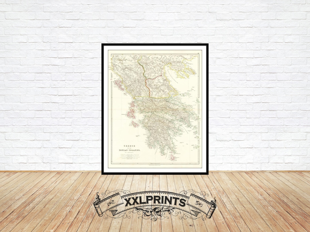 Antique Greece Map Print: 1840 Ionian Islands Fine Art Reproduction - Etsy