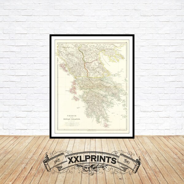 Old Map of Greece - Etsy