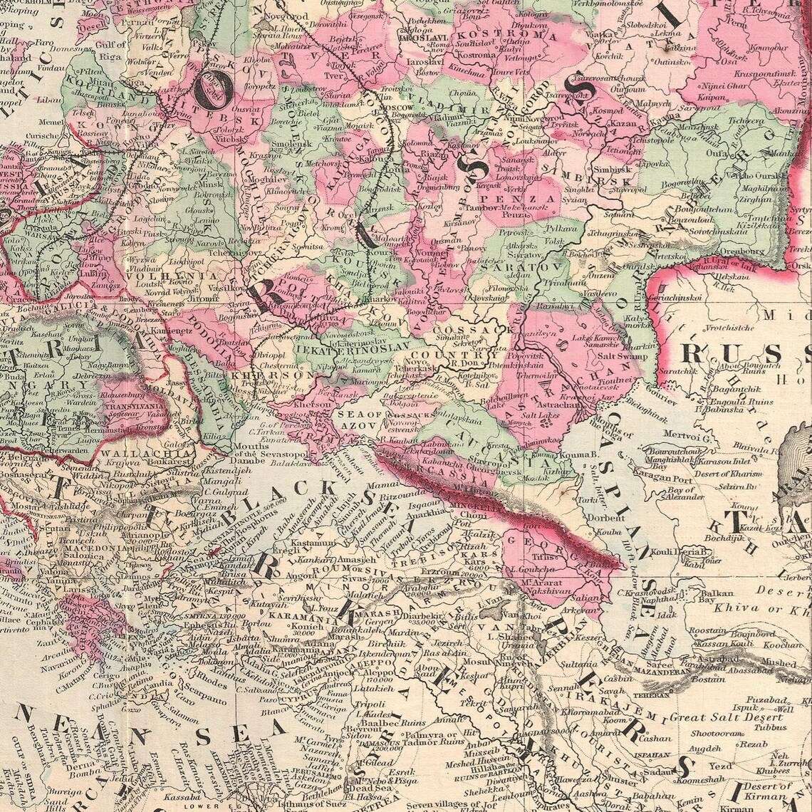 Old Map of Europe 1864 Antique Map Rare Map Fine - Etsy