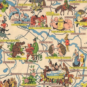 1930 Germany Fairytale Map: Fine Art Print, Antique Decor - Etsy