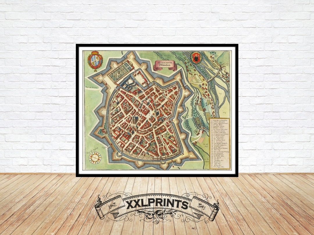 Munich Map Print: 1636 Ancient City Plan, Fine Art Reproduction - Etsy