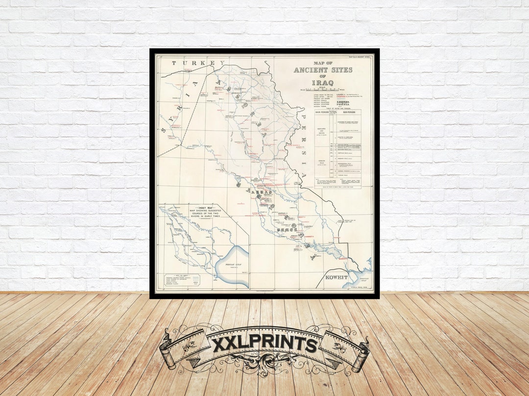 Ancient Iraq Map Art Print: 1929 Historical Reproduction - Etsy
