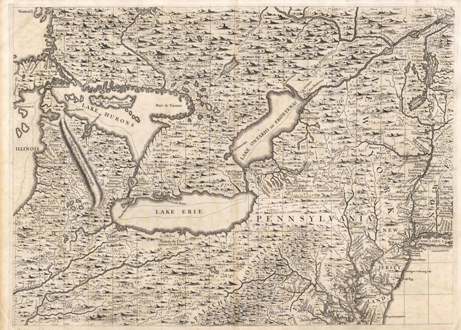 Antique map of Great Lakes of North America 16th century | Etsy