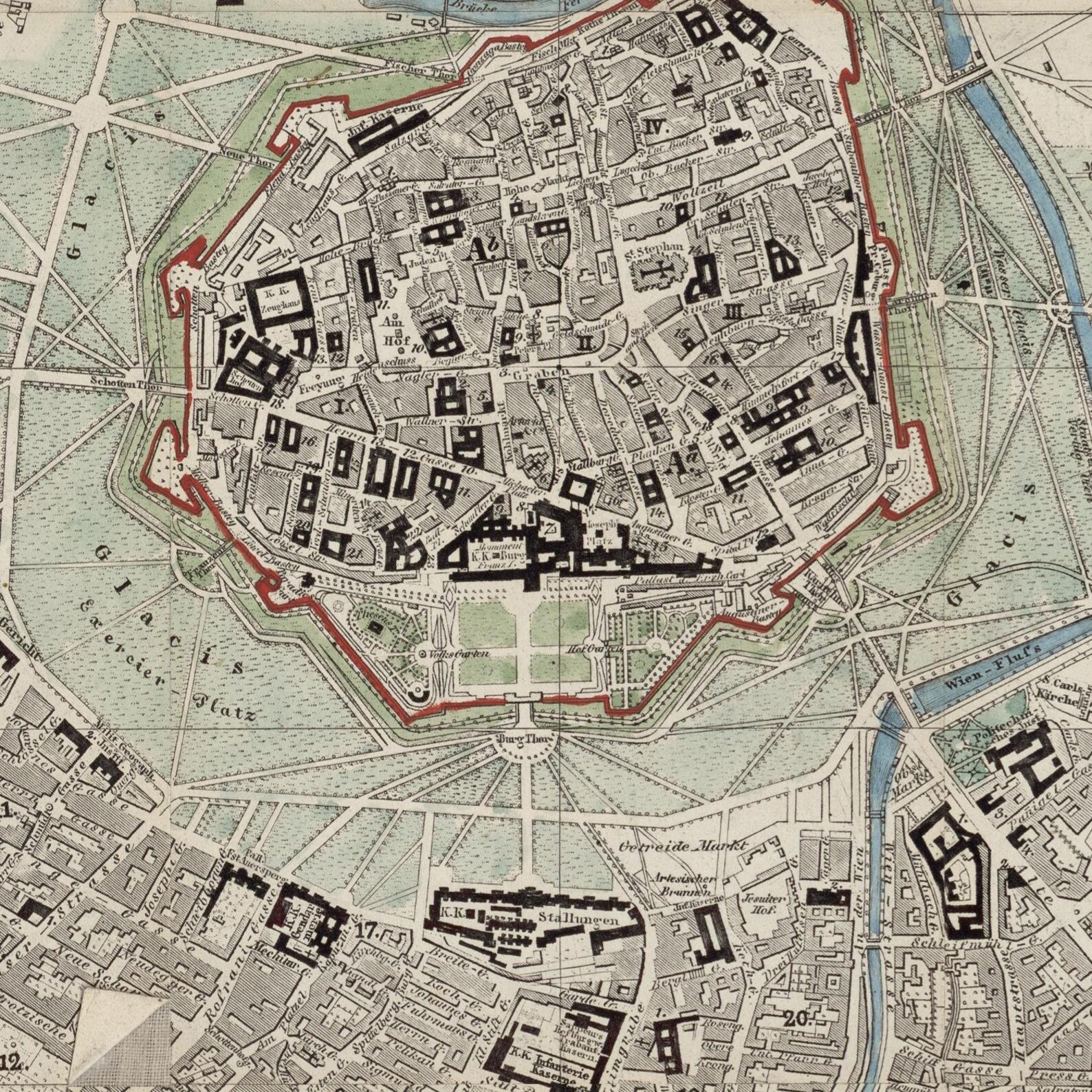 Antique Map of Vienna 1852 Fine Reproduction Large Map - Etsy
