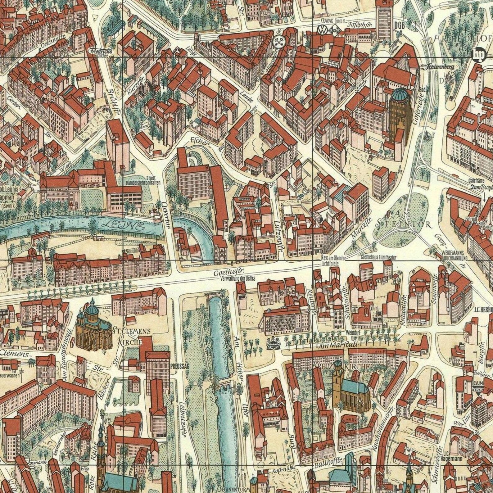 Hannover Germany Map Print: 19th Century City Plan - Etsy