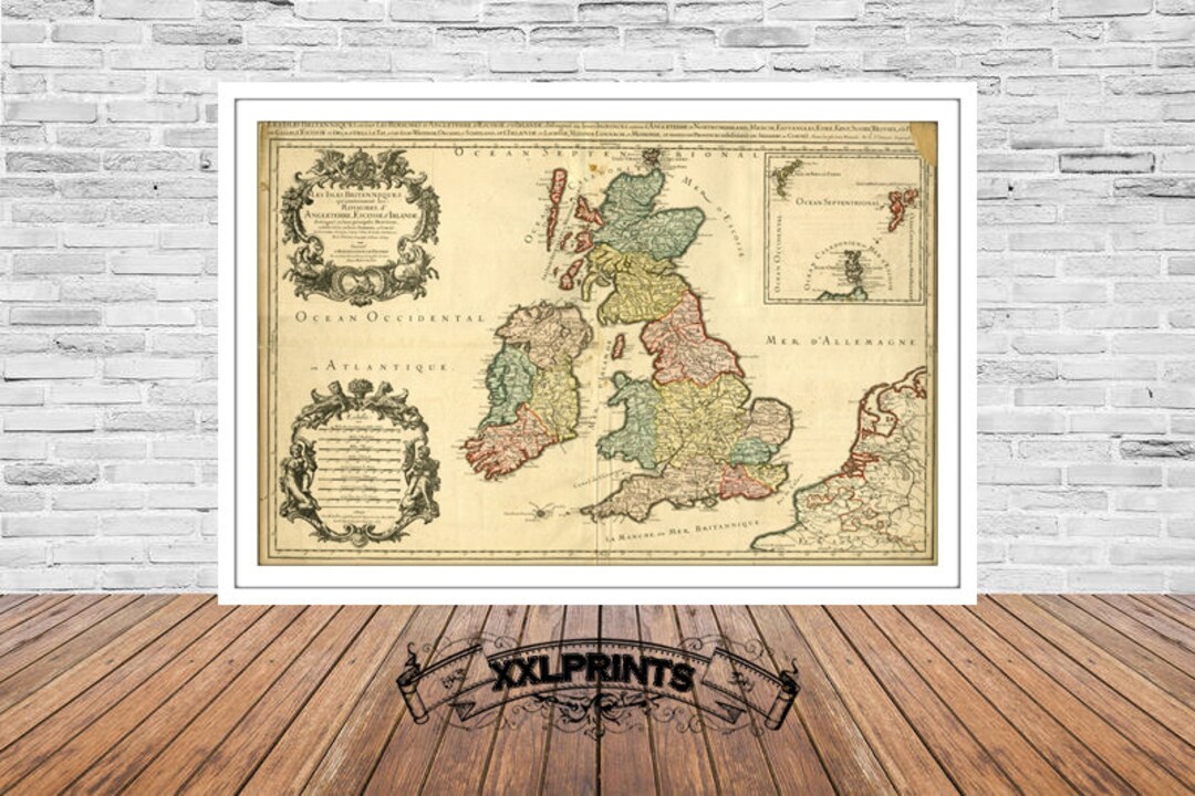 1673 Antique Map of United Kingdom & Ireland: Fine Art Print - Etsy