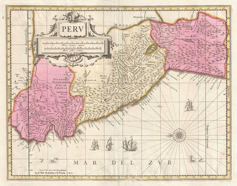 Antique Peru Map Print: 1700s Historical Fine Art Reproduction - Etsy