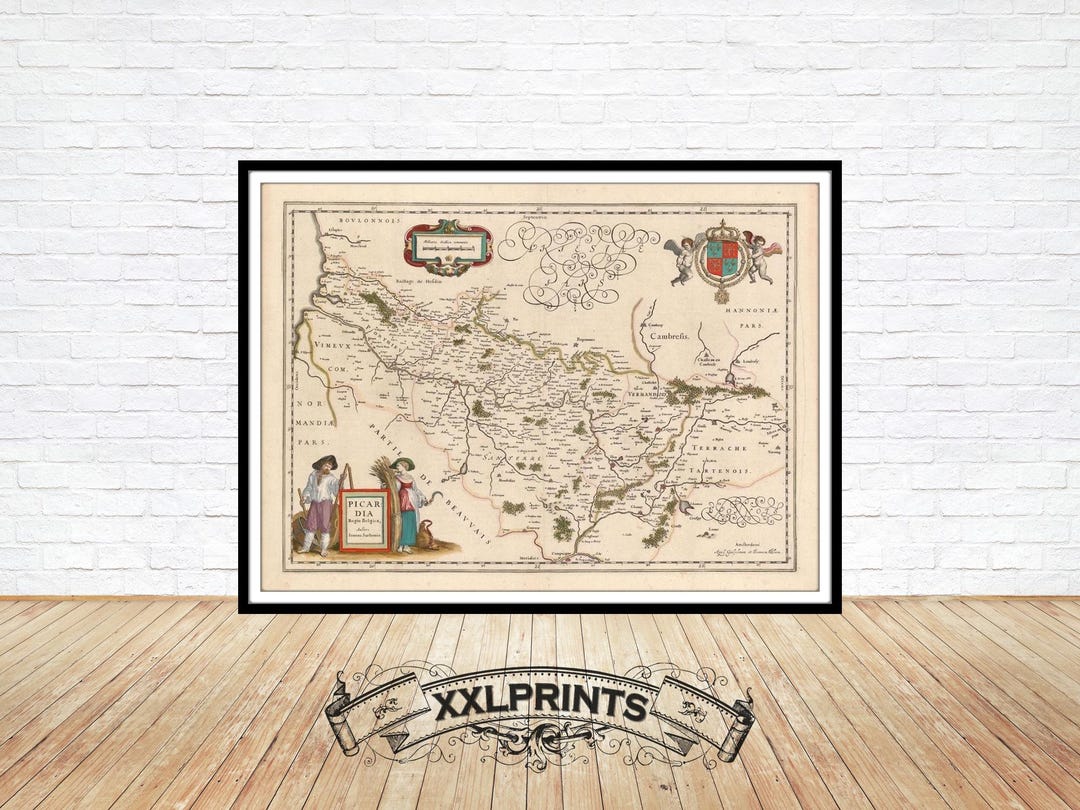 Picardy France Map Print: 1644 Antique Fine Art Reproduction - Etsy