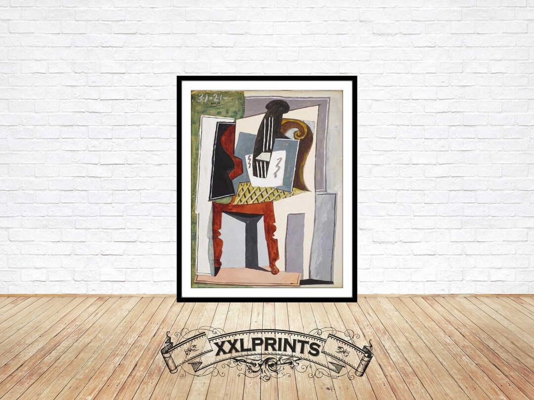Picasso Guitar on Chair Print, 1921 Cubist Wall Art - Etsy