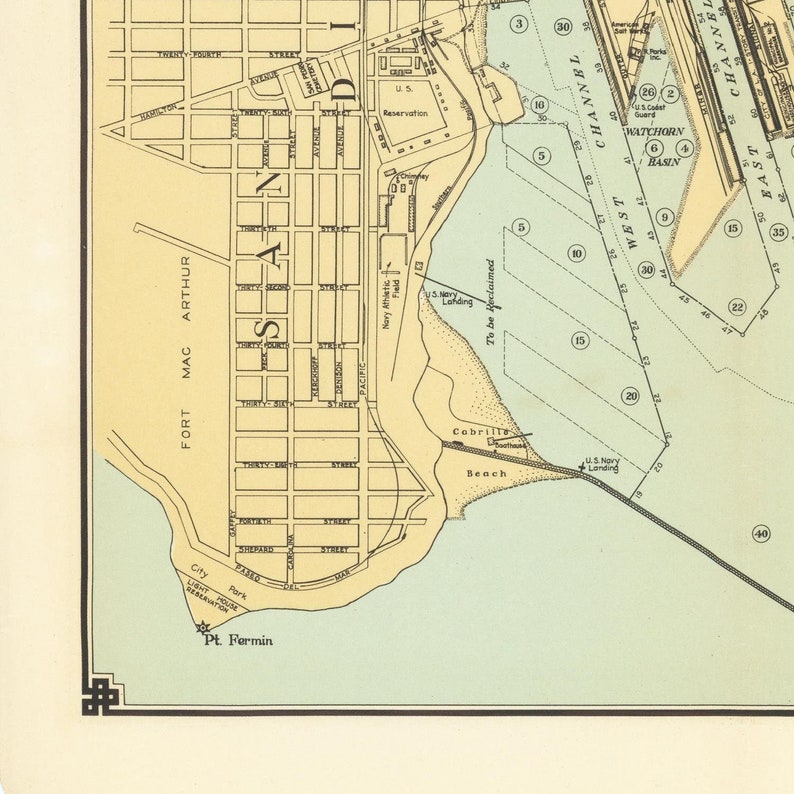 1929 Los Angeles Harbor Map: Antique City Plan Art Print - Etsy