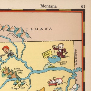 1935 Montana Cartoon Map: Fine Art Giclee Print - Etsy