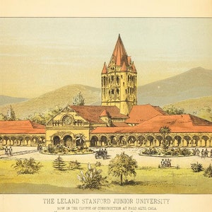 Stanford University Map Print: 1887 Bird's Eye View, Palo Alto - Etsy