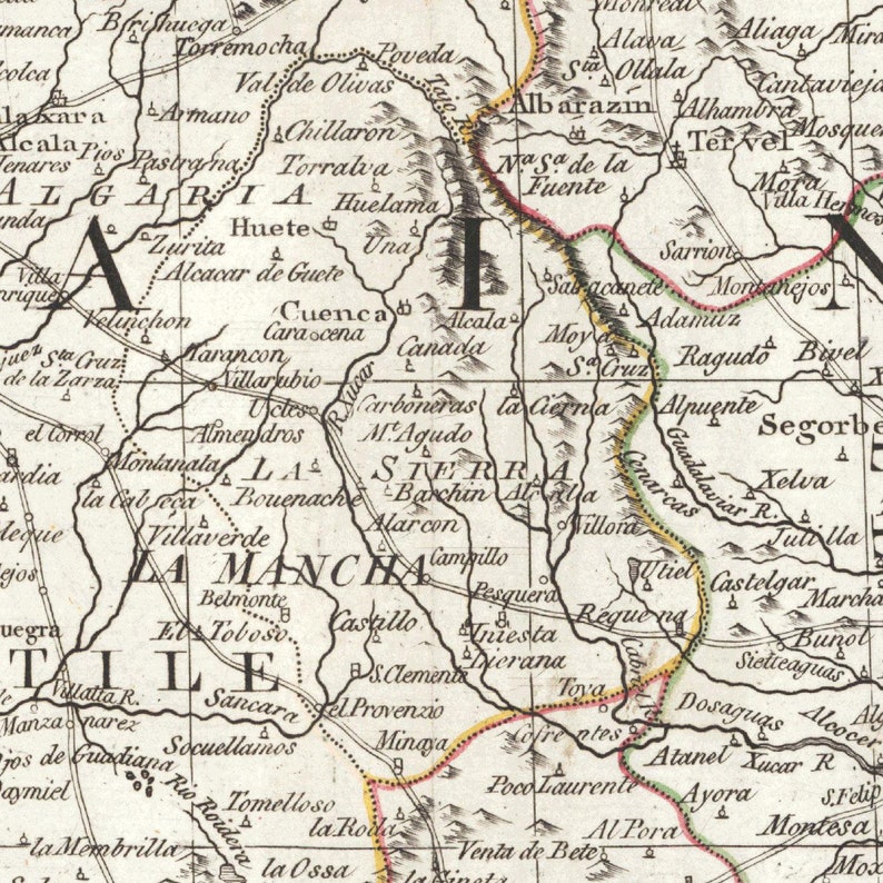 Antique Map of Spain and Portugal 1790 Antique Decor Fine - Etsy