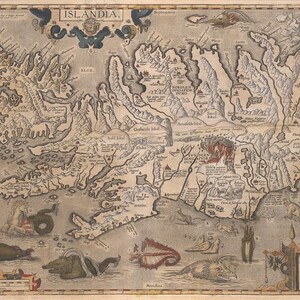 Ancient Iceland Map Print: 1590 Fine Art Reproduction - Etsy