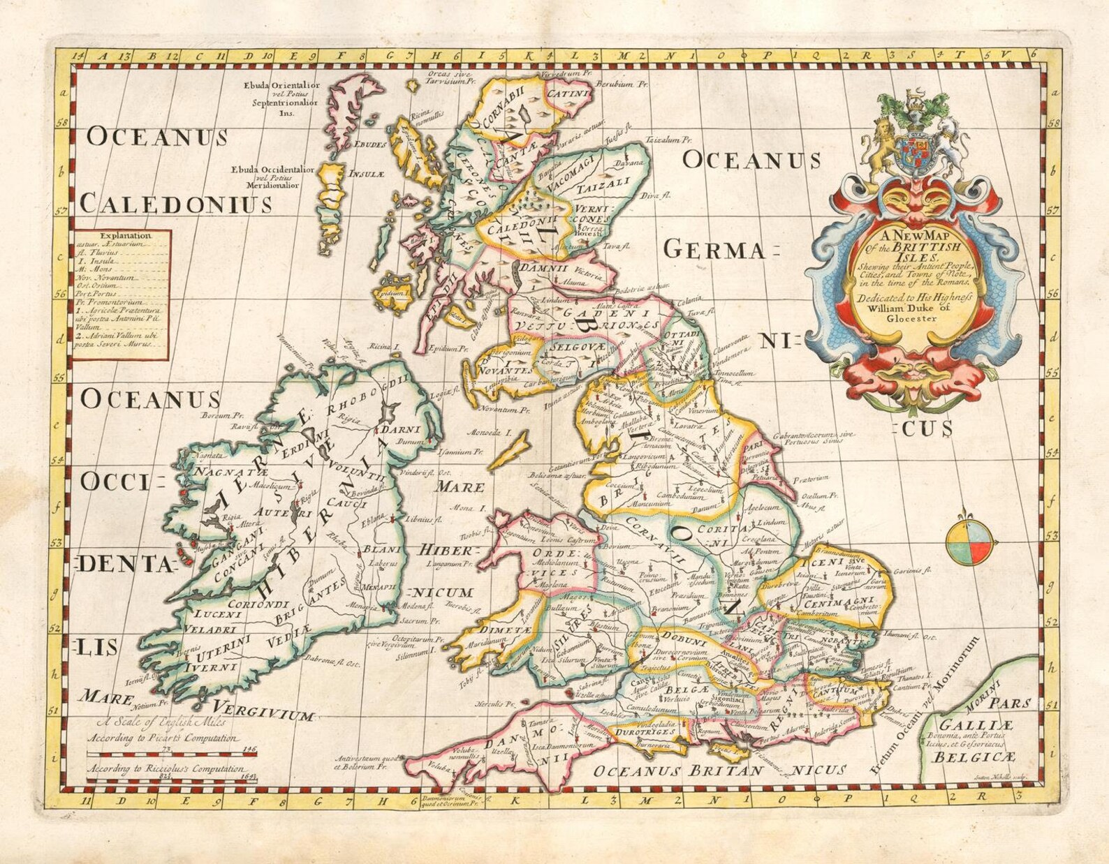 Antique Map of British Isles 1700 Very Rare Showing People | Etsy