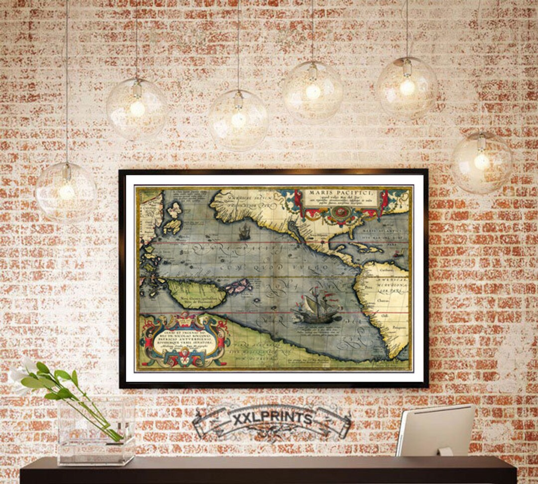 Maris Pacifici Map Print: 1589 Ancient Pacific Ocean Fine Art - Etsy