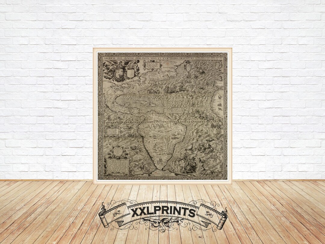 1562 Map of the Americas: Vintage Fine Art Print - Etsy UK