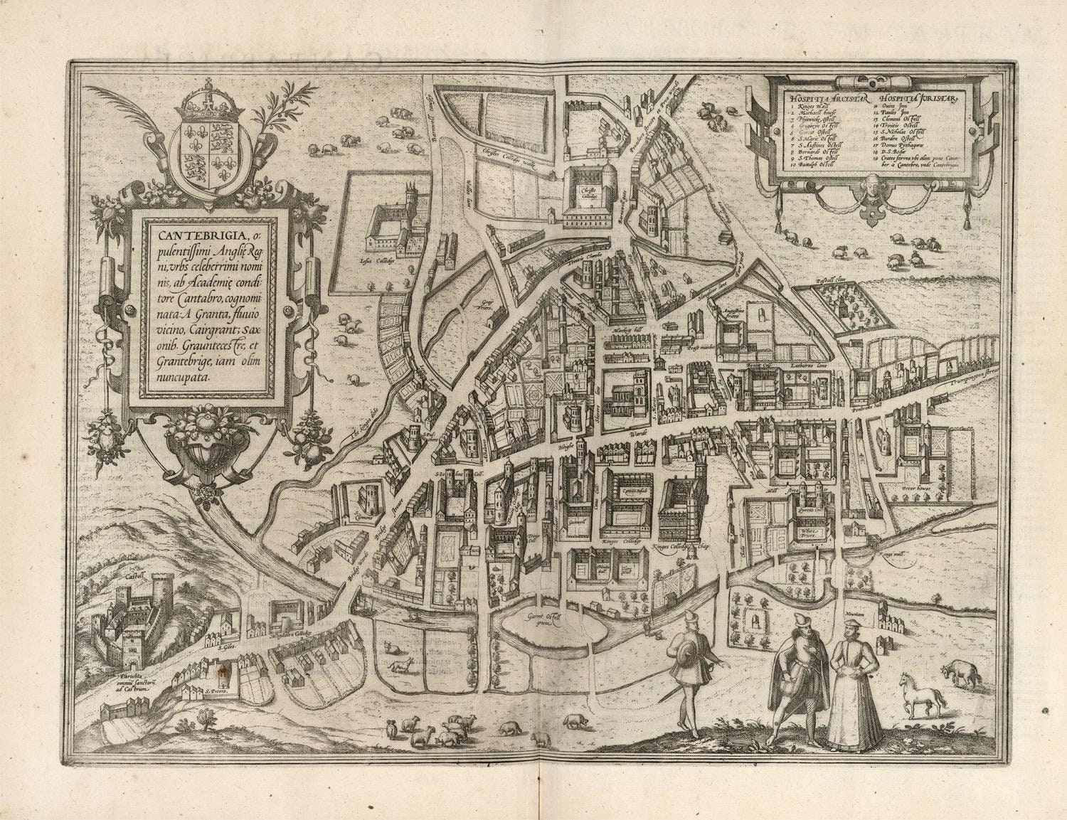 Ancient Map of Cambridge 1575 Very Rare Map Old Map Fine | Etsy