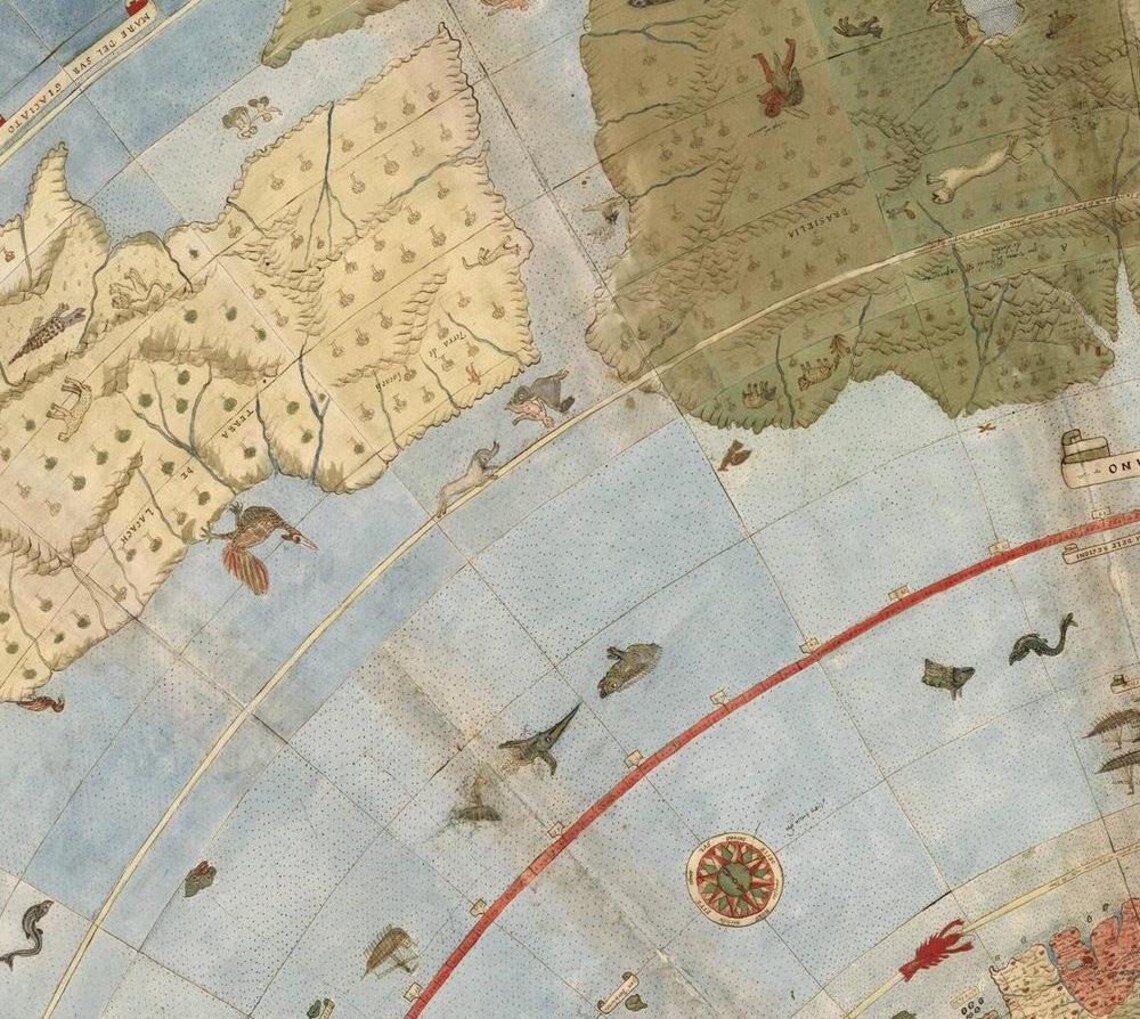 1587 World Map Print: 15th Century Vintage Fine Art Reproduction - Etsy