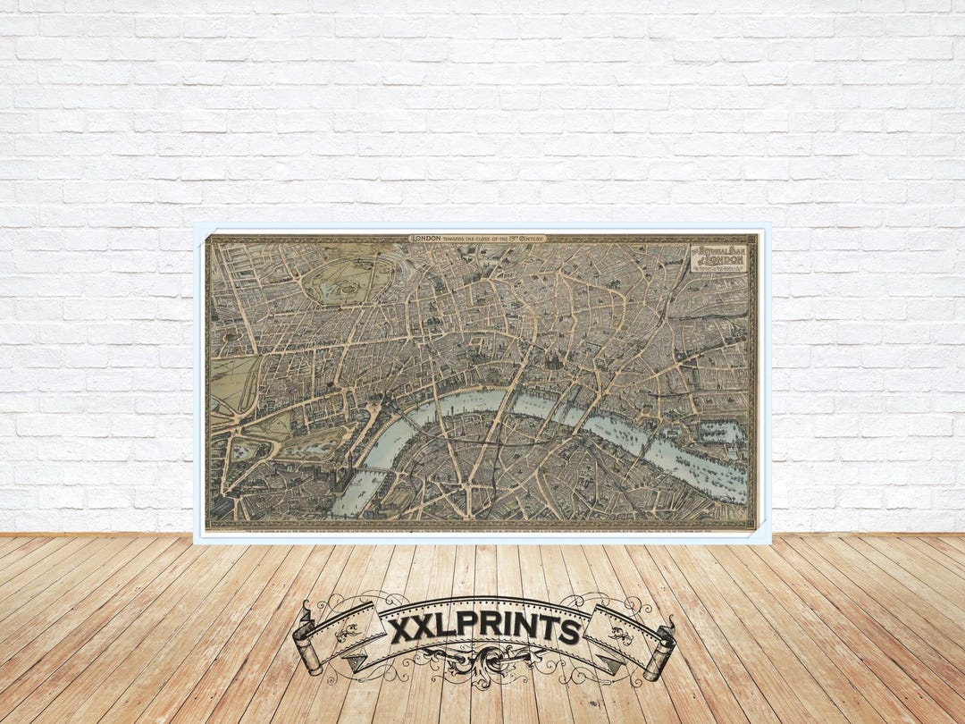Antique London Map Print 1892: Fine Art Reproduction - Etsy
