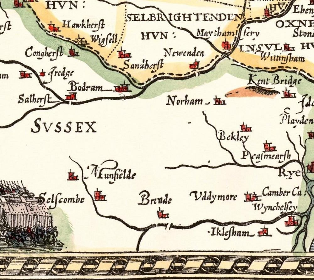 Antique Map of Kent, United Kingdom 1610: Fine Art Print - Etsy