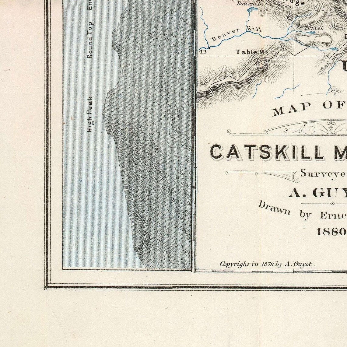 Old Map of Catskill Mountains 1880 Rare Map Antique Fine - Etsy