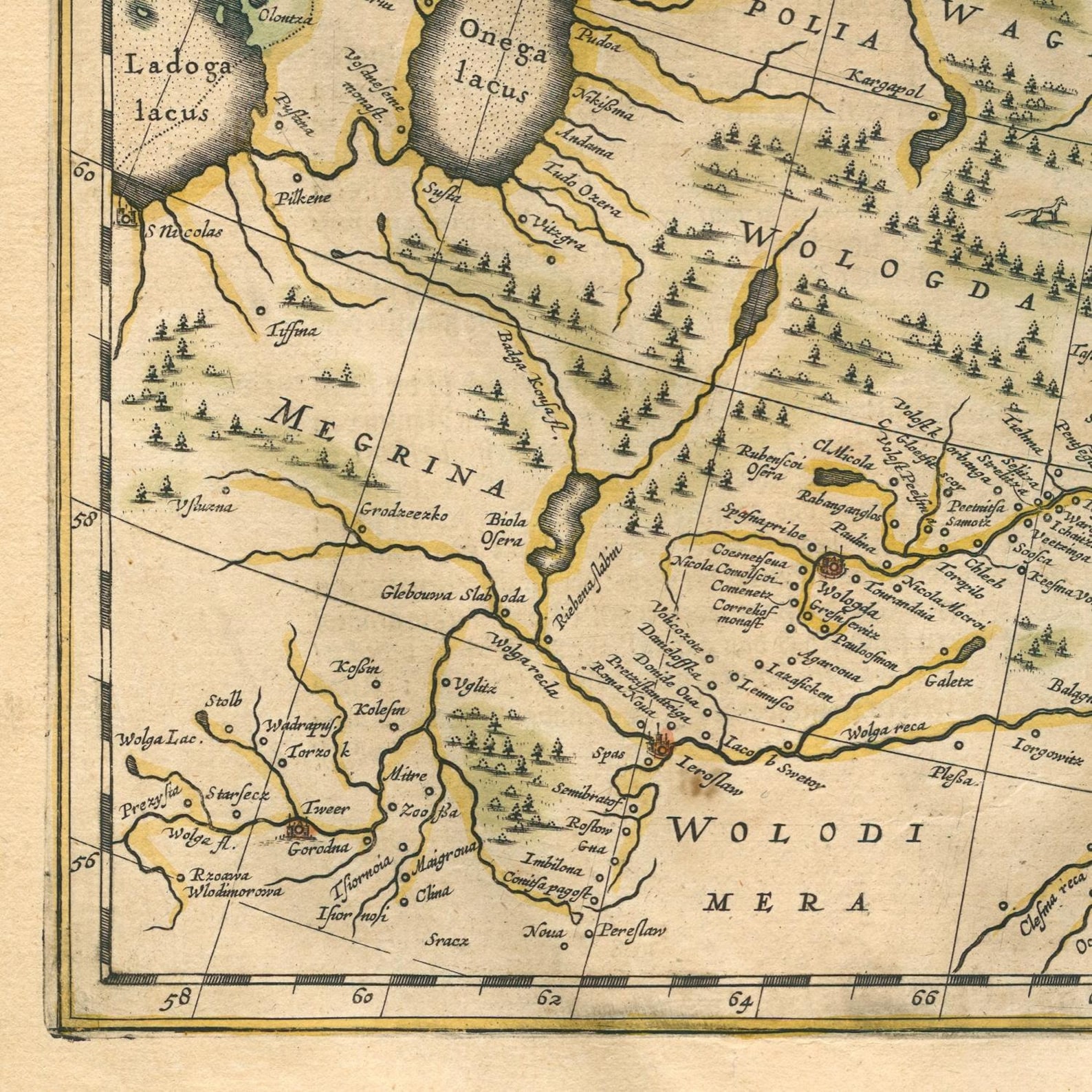 Ancient Map of Russia, 1650, Very Rare Mp, Beautiful Map, Fine ...