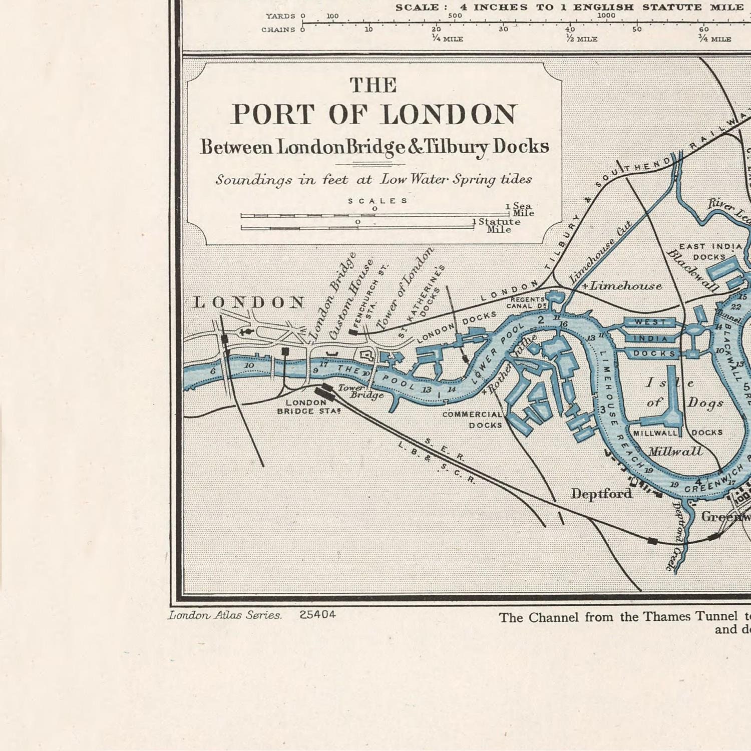 Port of London Map Print: 1904 Antique Reproduction - Etsy