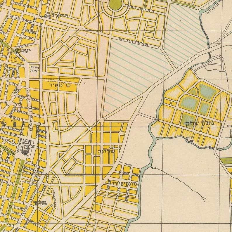 Tel Aviv Israel Map Print: 19th Century Antique City Plan - Etsy