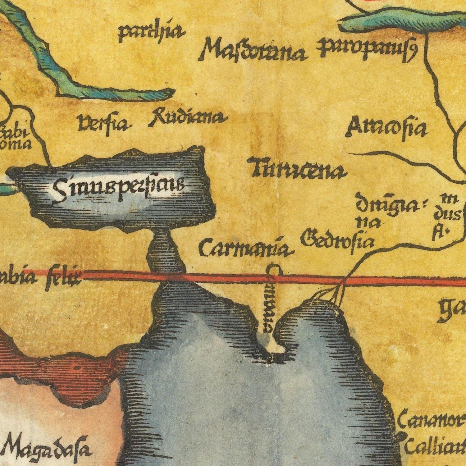 1522 World Map Print: Earliest Map Showing America, Fine Art ...