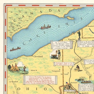 George Washington Life Events Map, 1932: Fine Art Giclée Print - Etsy