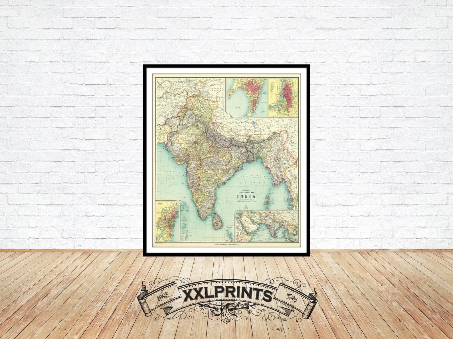 Old Map of India 1910 Fine Reproduction Large Map Fine Art - Etsy