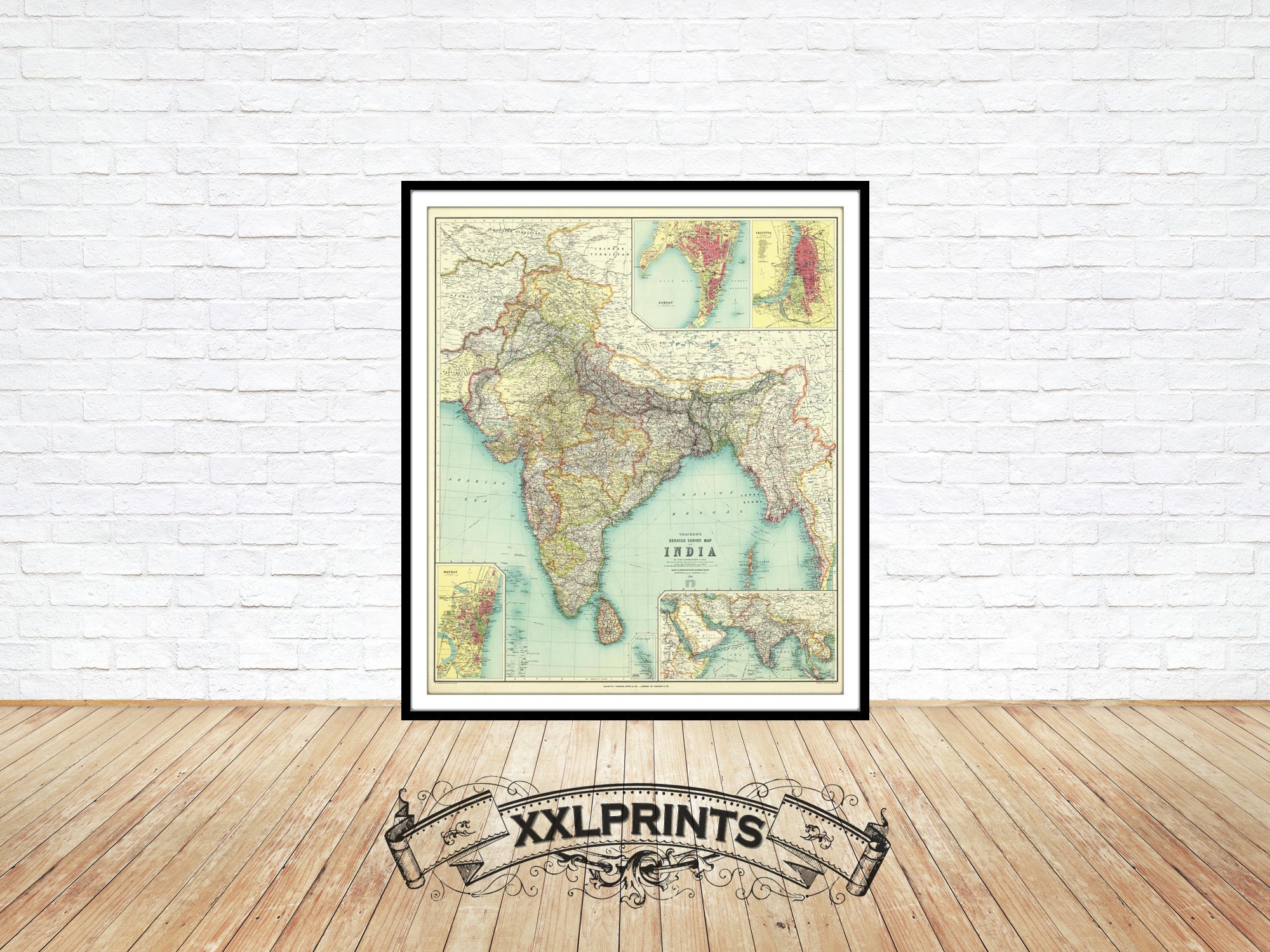 Old Map of India 1910 Fine Reproduction Large Map Fine Art - Etsy