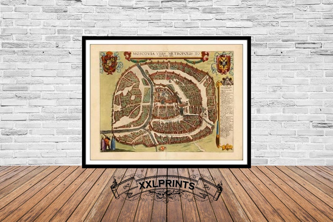 Moscow Map Print: 1617 Moscovia City Plan, Antique Decor - Etsy