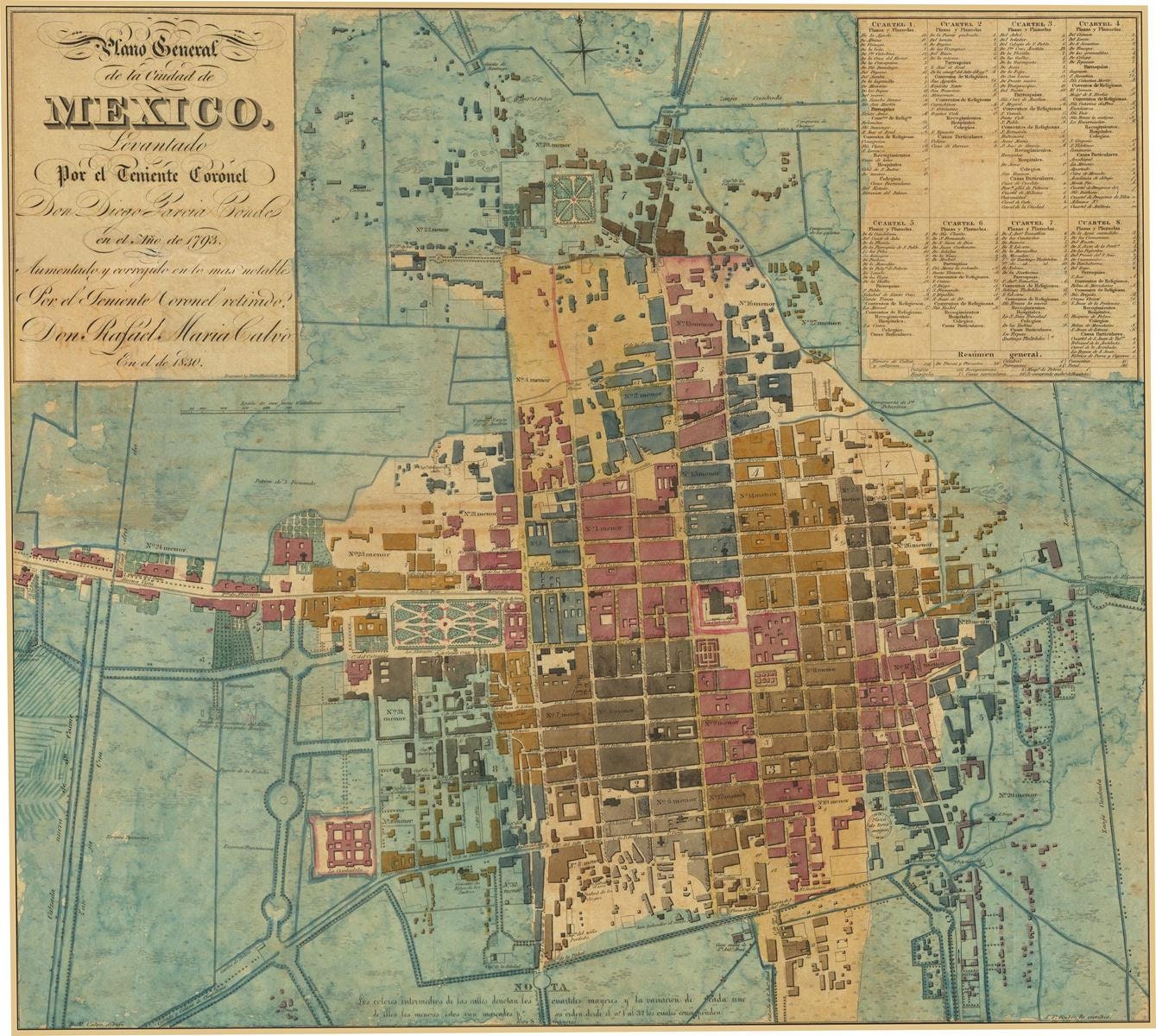 Mexico City Map Print: 1830 Old City Plan, Fine Art Reproduction - Etsy