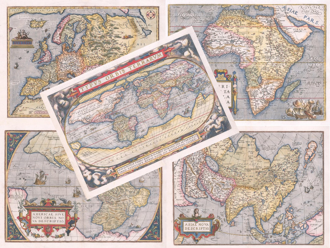 Ancient World Map Print Set: 1584 Fine Art Reproduction - Etsy