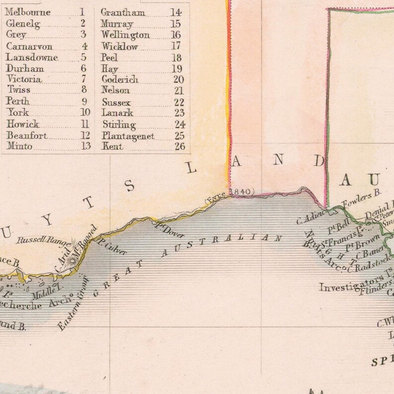 Old Map of Australia 1851 Rare Map Fine Reproduction Large | Etsy
