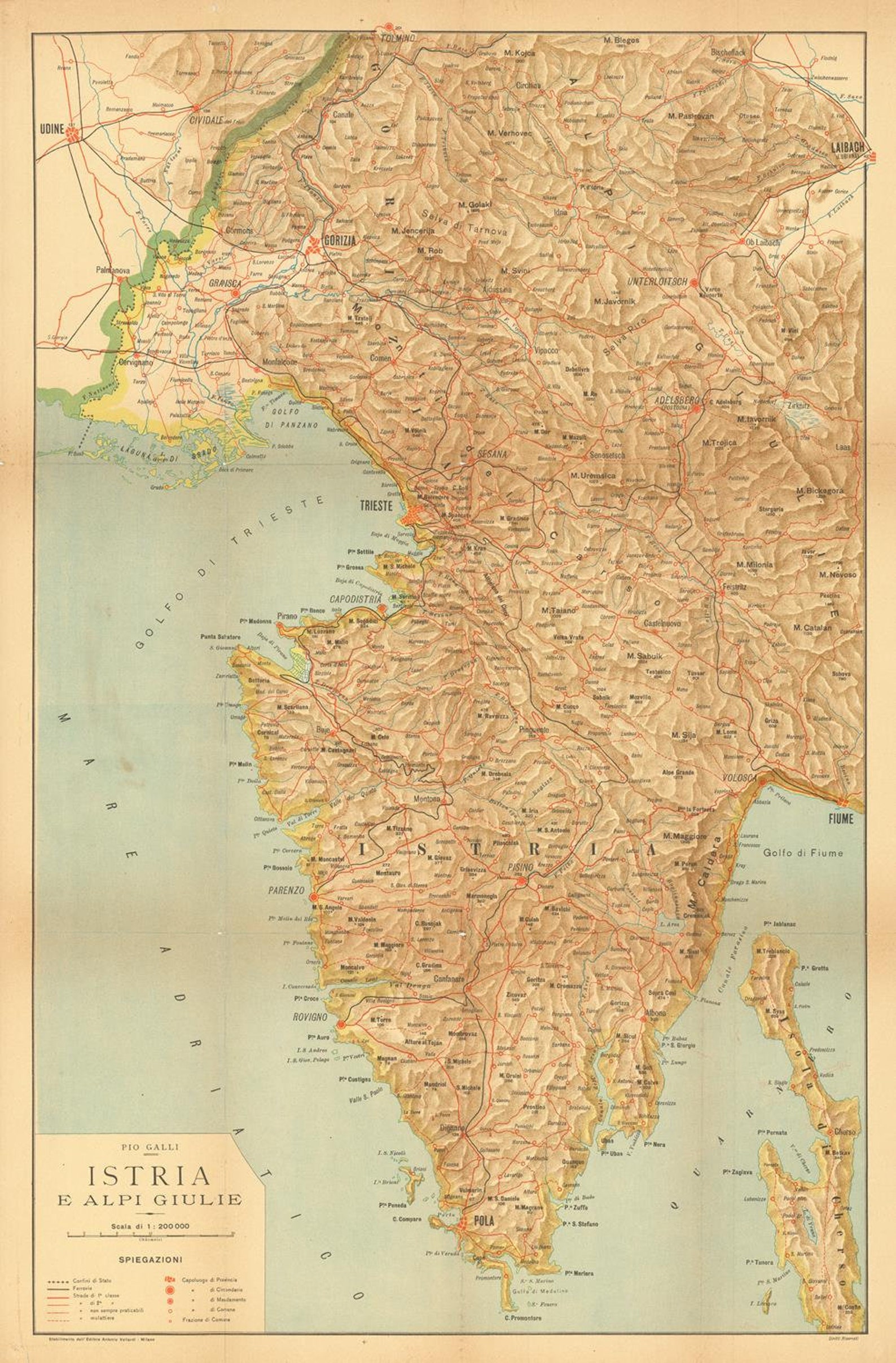 Old Map of Istria 1915 Fine Reproduction Large Map Fine - Etsy