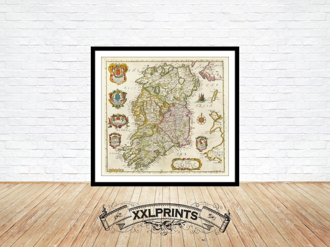 Ancient Ireland Map Print: 1670 Kingdom, Fine Art Reproduction - Etsy