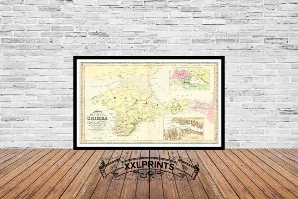 Old Map of Crimea 1857 Rare Map Fine Reproduction Large | Etsy