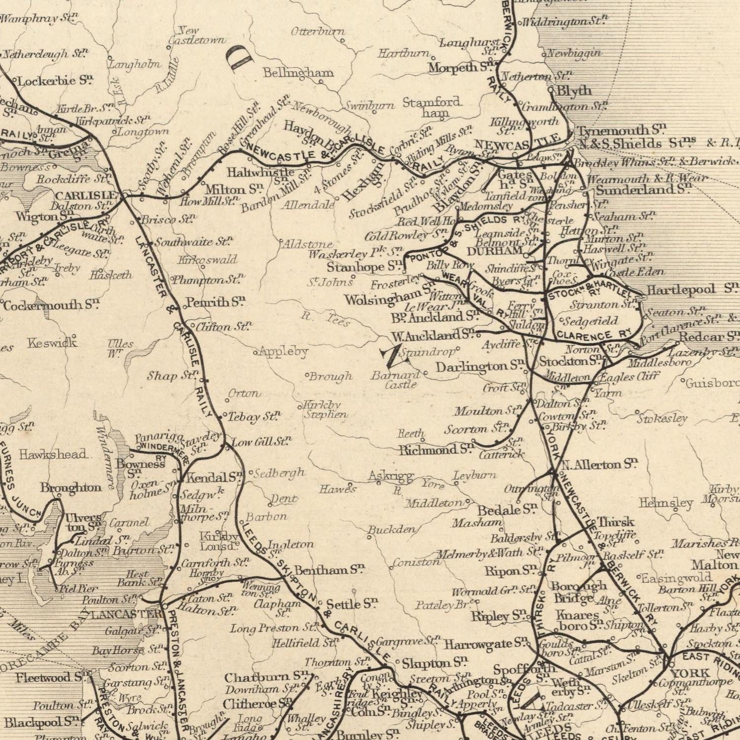 Old Railway Map of Great Britain 1851 Rare Map Fine | Etsy