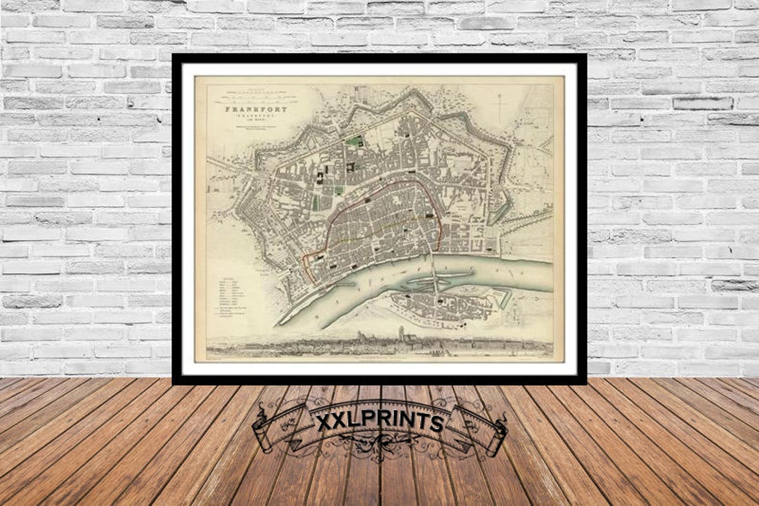 Frankfurt 1835 Map Print: Antique City Plan Fine Art Reproduction - Etsy