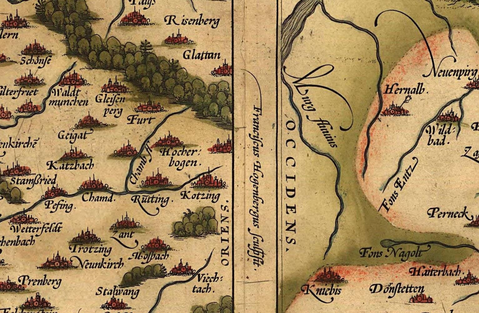Antique Map of Bavaria, Baden-wurttemberg, 1550, Very Rare Map, Ancient ...