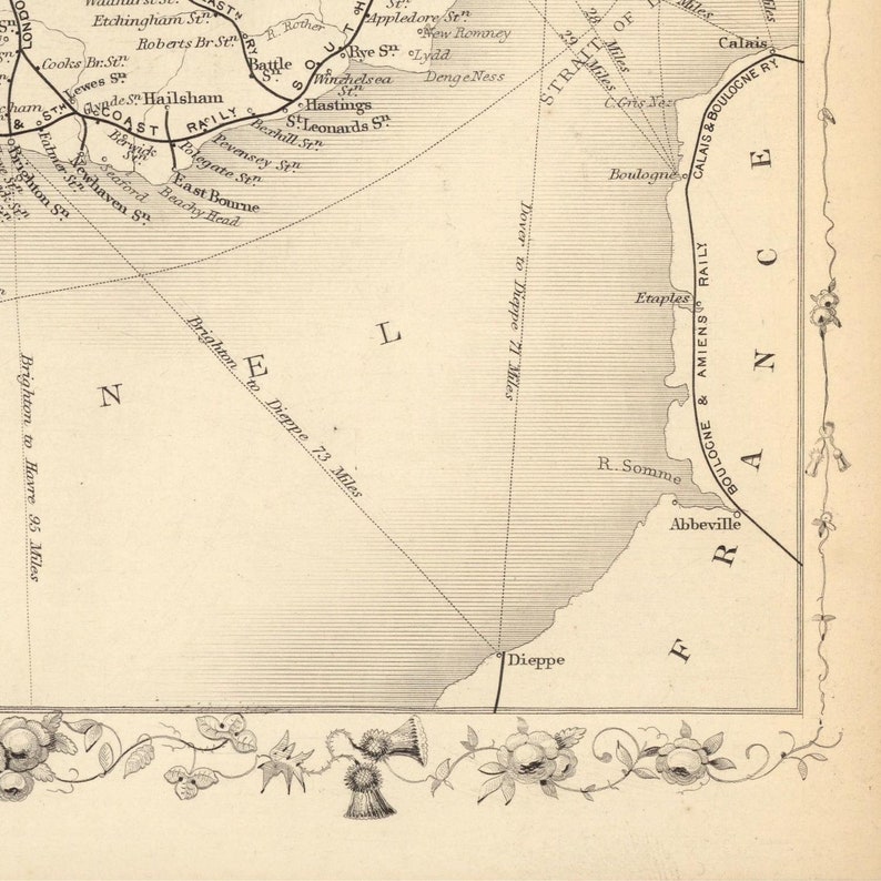 Old Railway Map of Great Britain 1851 Rare Map Fine | Etsy